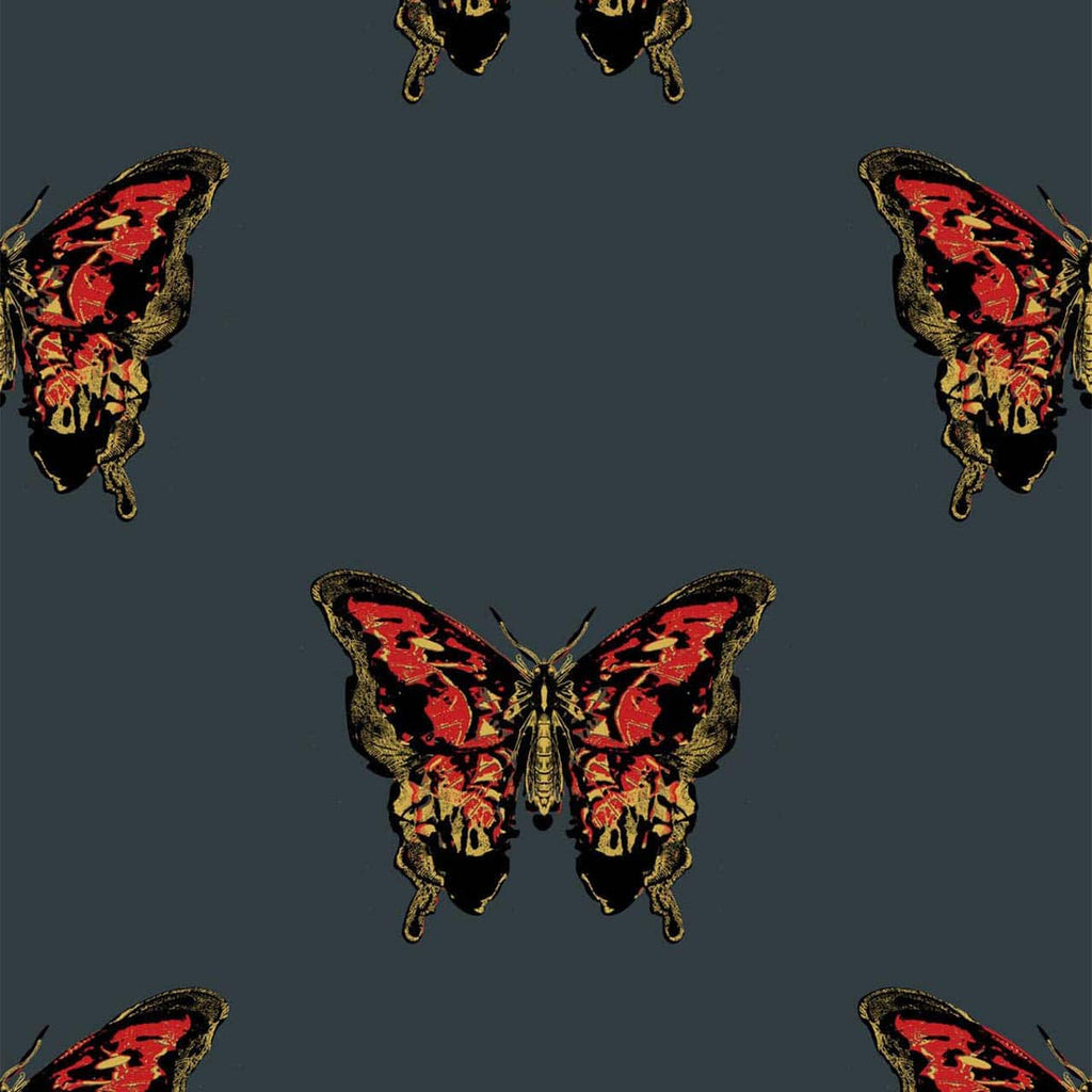 Butterfly Red & Gold On Black – NewWall Inc.