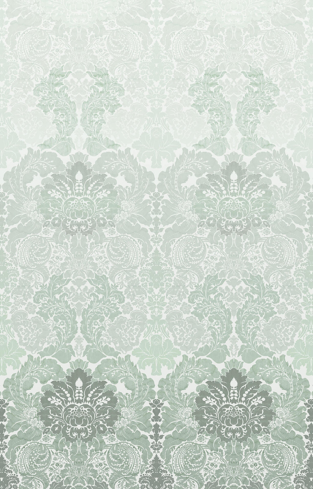 Disappearing Damask Superwide Mint Green – NewWall Inc.