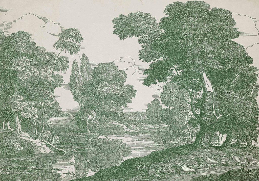 Engraving Green by Coordonné | Designer Wallpaper Mural | NewWall ...