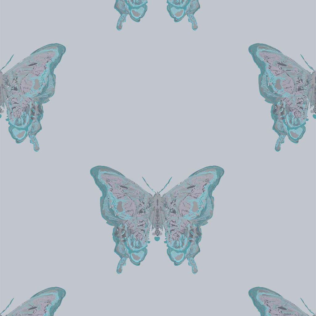Butterfly Blues & Silver On Pale Blue – NewWall Inc.