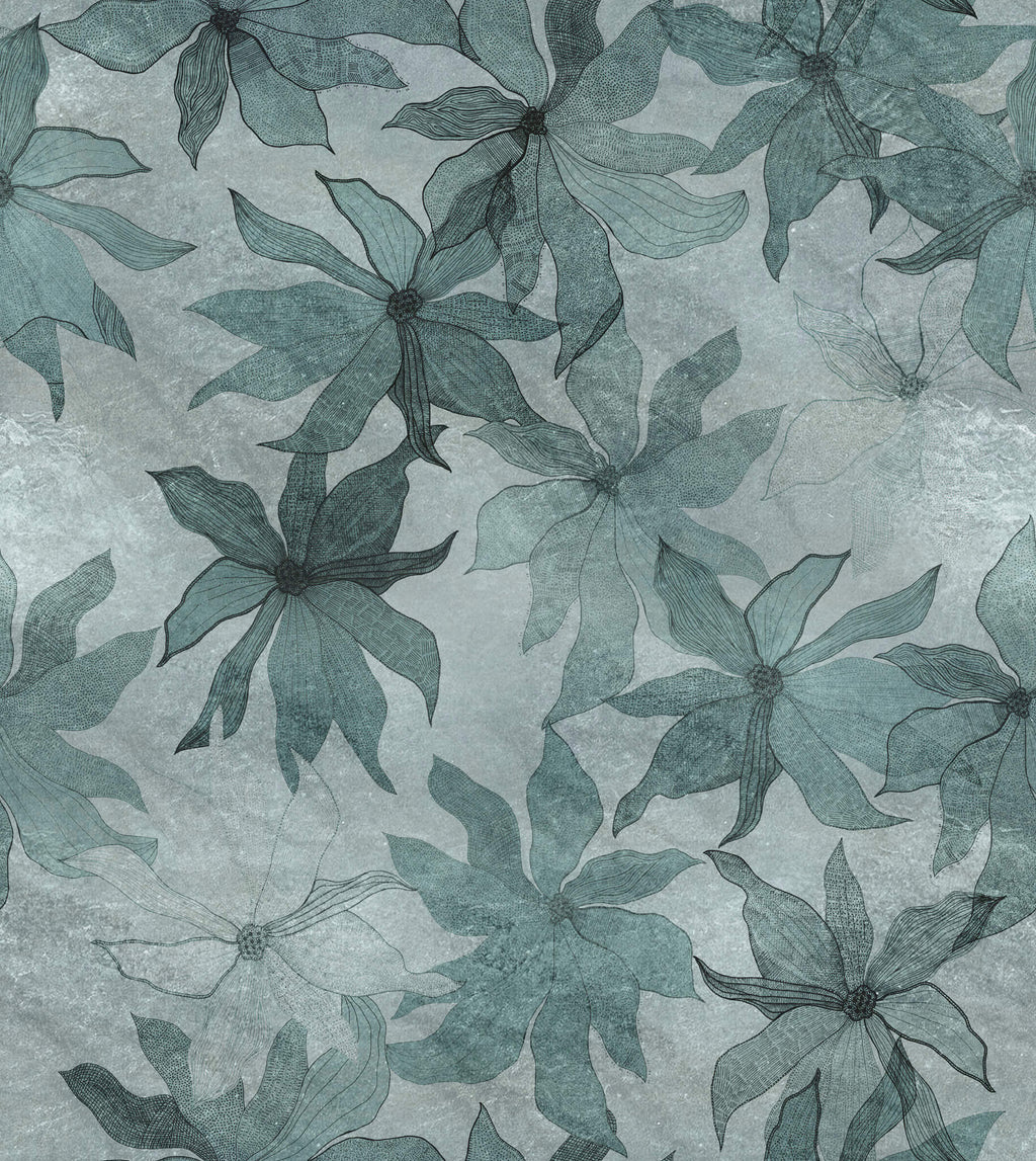 Clematis Blue Shadow by Poppy Print Studio | Designer Wallpaper ...