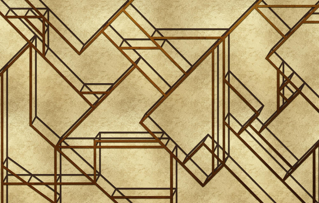 L-Geometric Gold by Coordonné | Designer Wallpaper Mural | NewWall ...