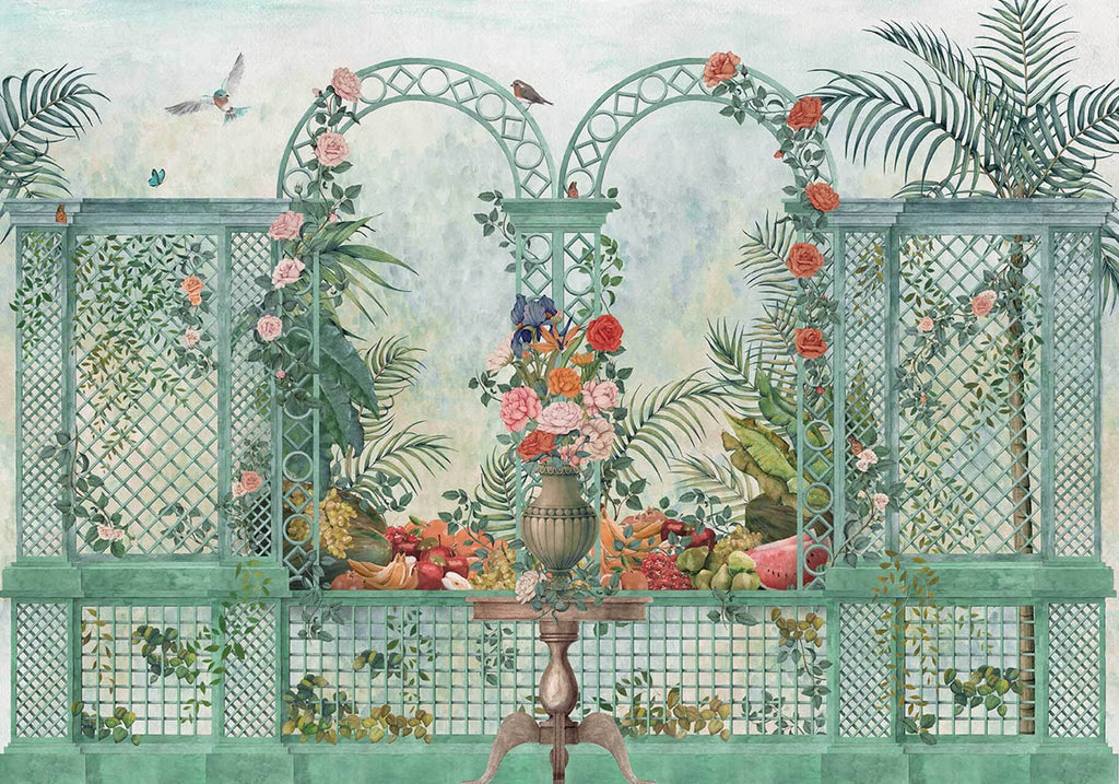 Treillage Green by Coordonné | Designer Wallpaper Mural | NewWall ...