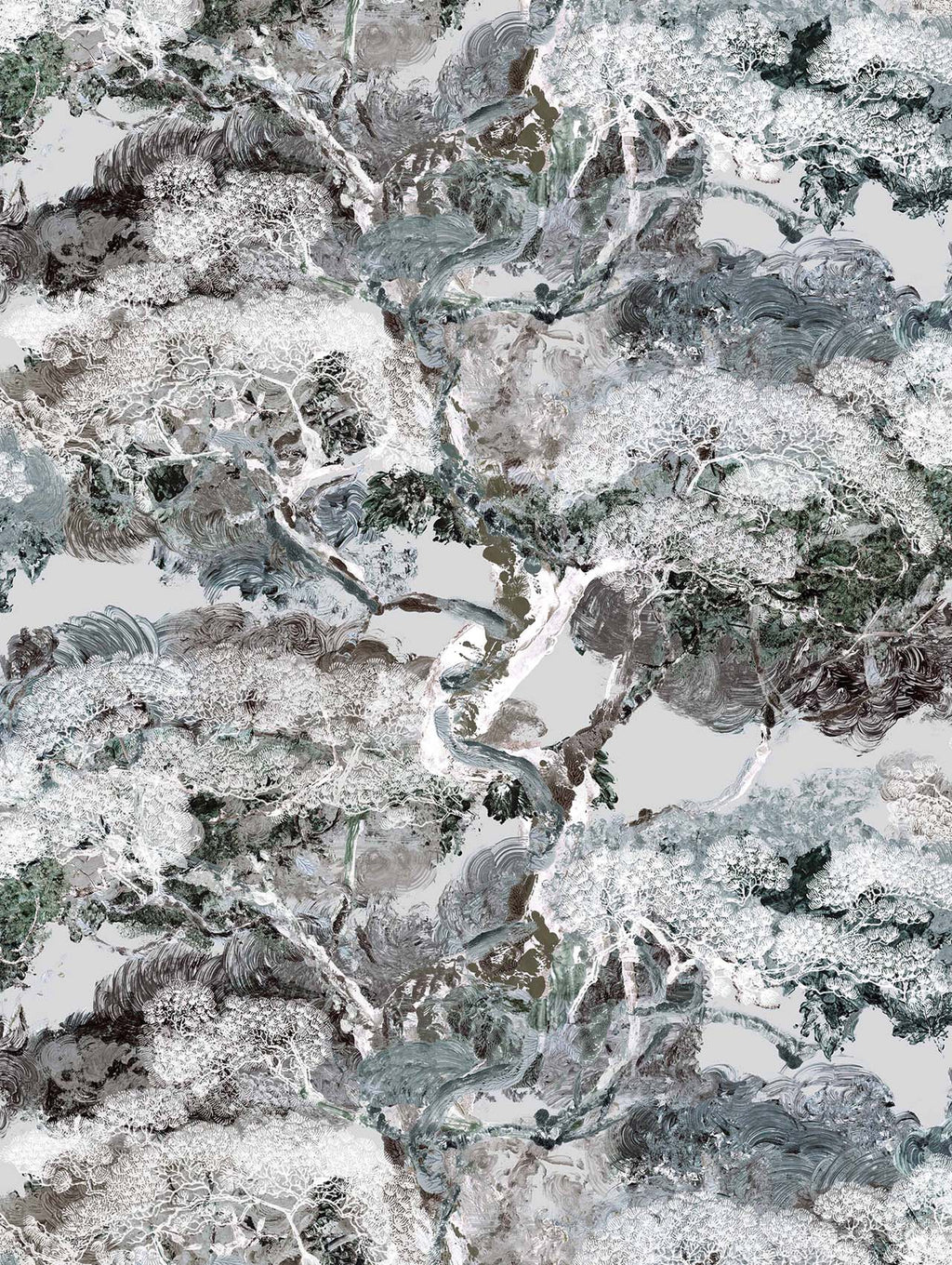 Matzu Tree Blue Tint Drizzles by Timorous Beasties | Designer Wallpaper ...