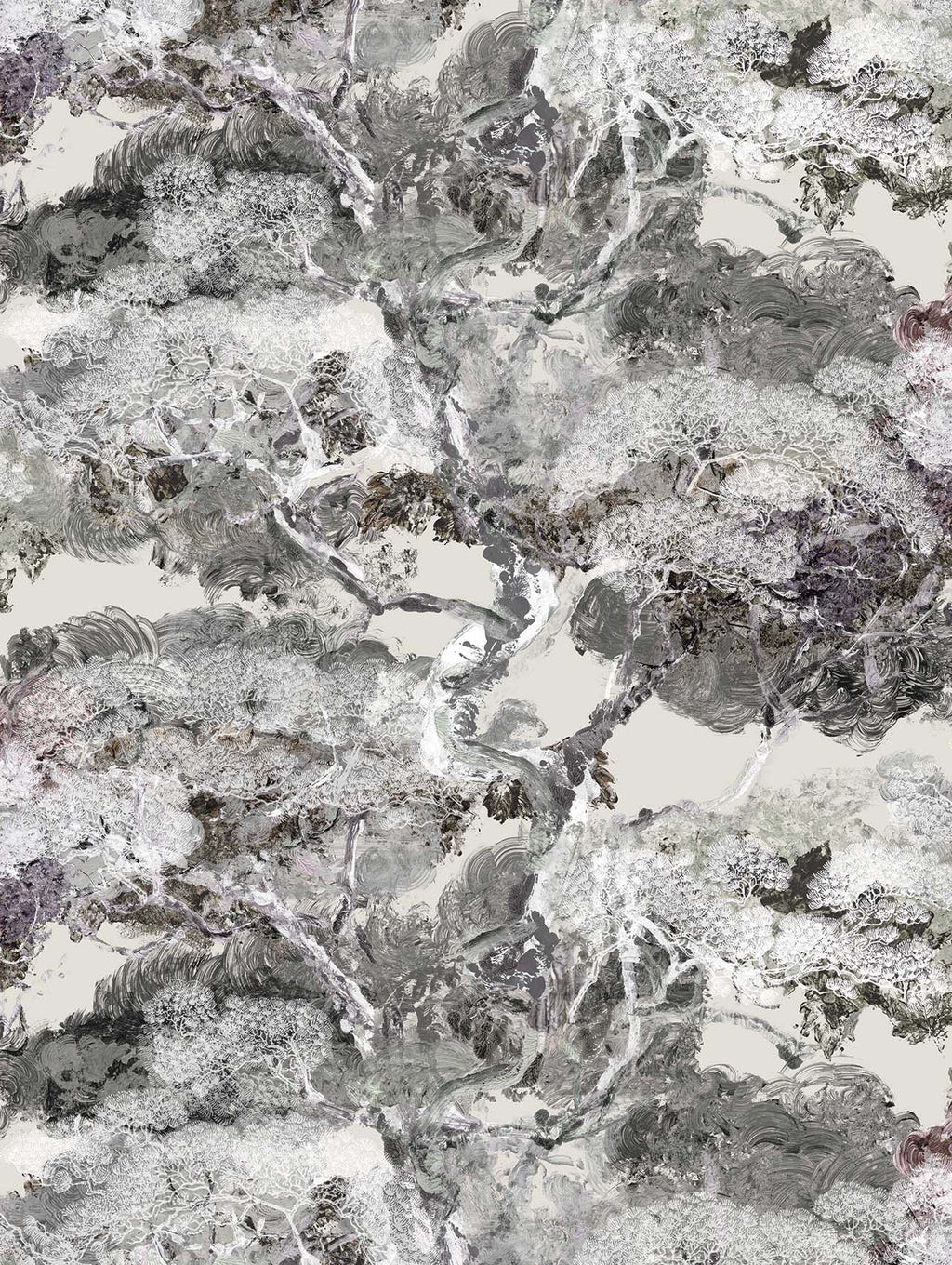 Matzu Tree Streak Bleach Grey by Timorous Beasties | Designer Wallpaper ...