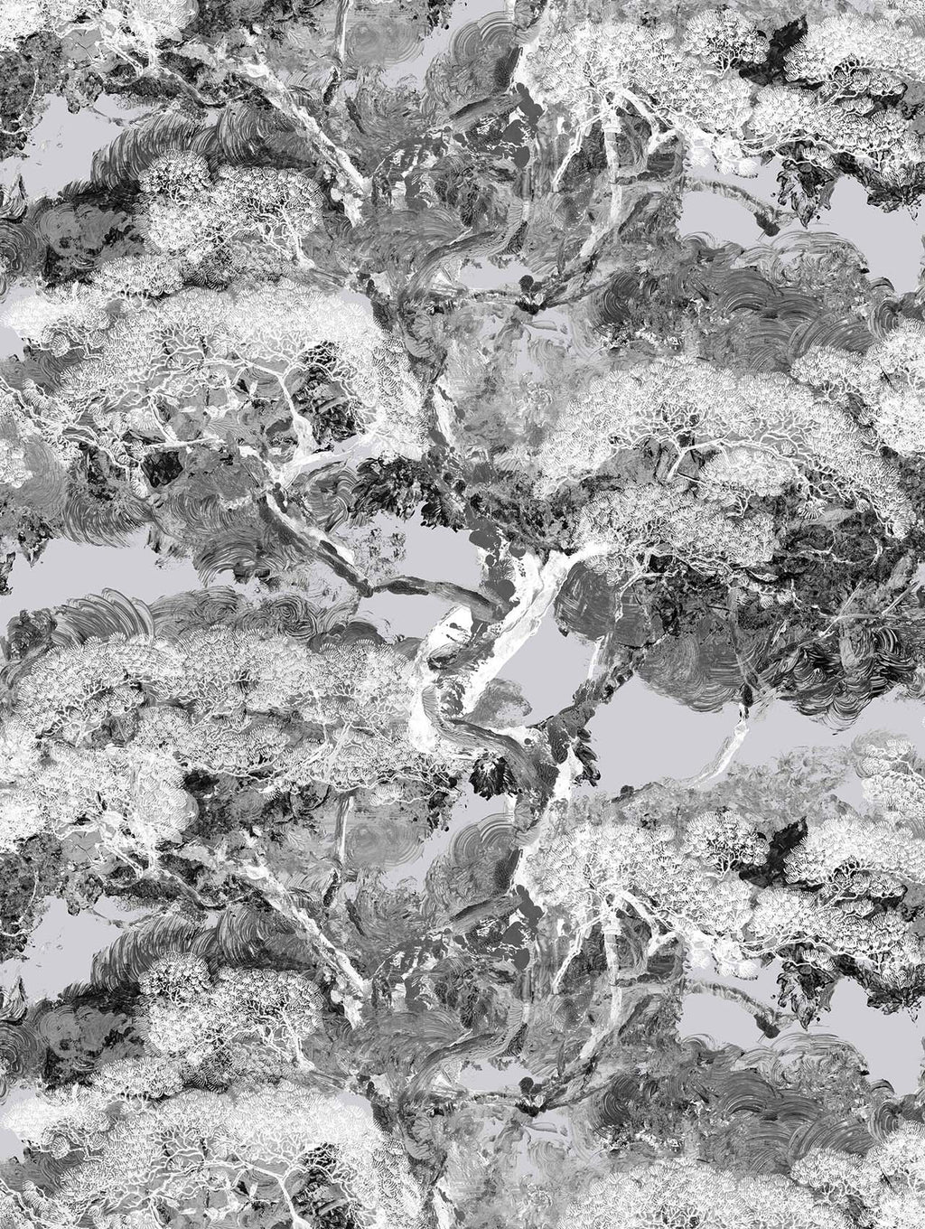 Matzu Tree Wipeout Grey by Timorous Beasties | Designer Wallpaper ...
